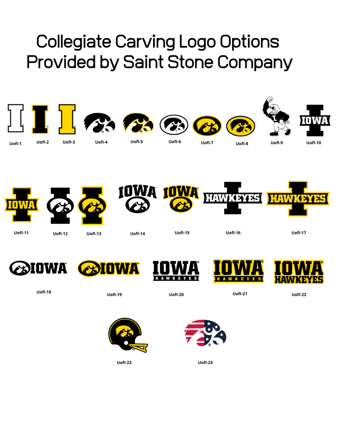 Personalized Iowa Hawkeyes Engraved Stone – Saint Stone Company