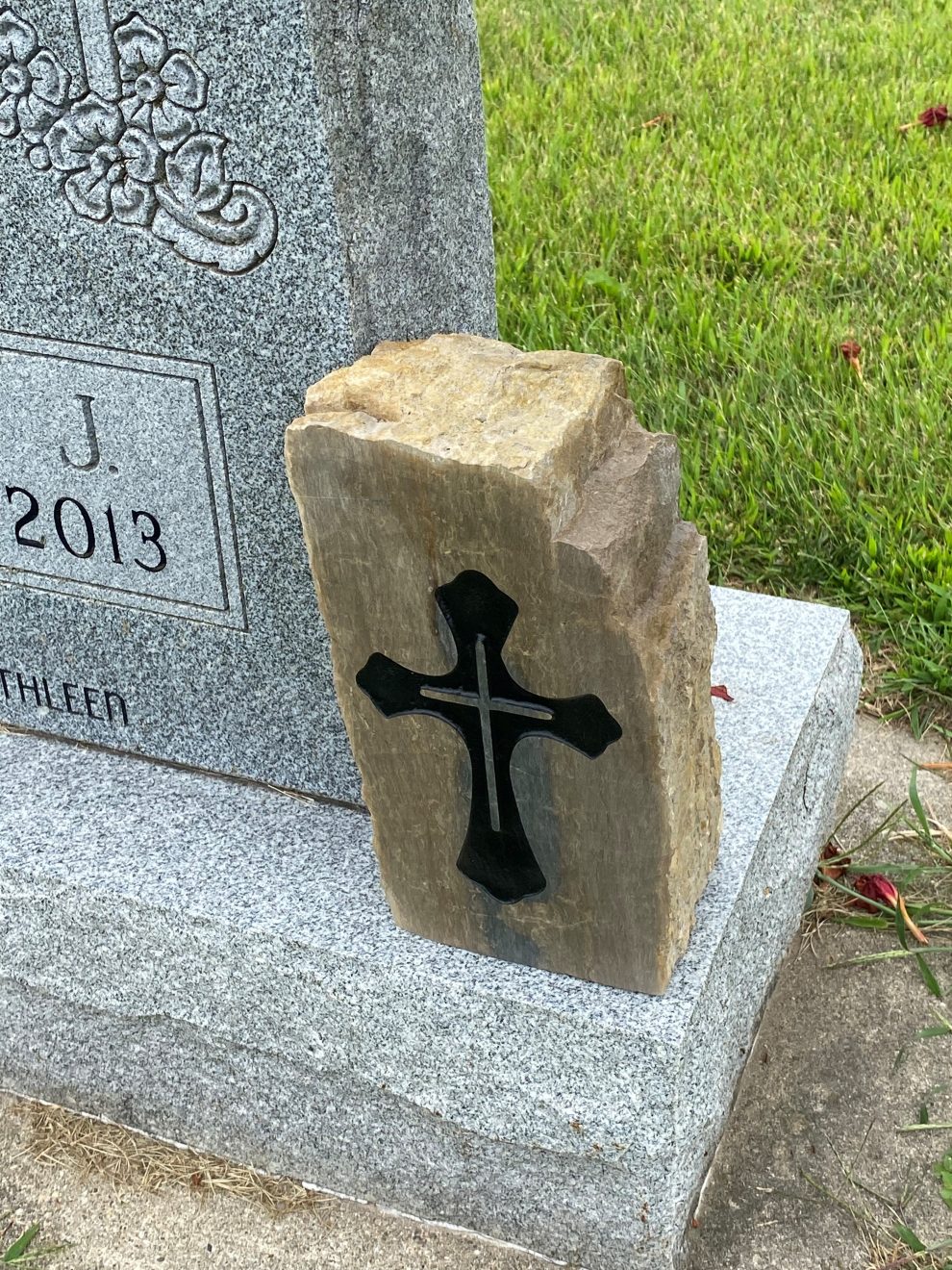 Double Sided Cross Engraved Stone – Saint Stone Company
