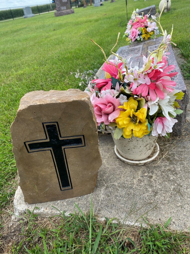 Double Sided Cross Engraved Stone – Saint Stone Company