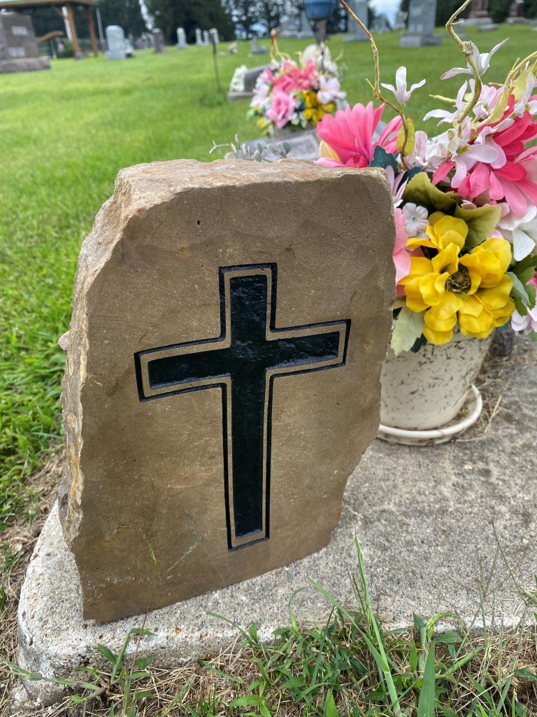 Double Sided Cross Engraved Stone – Saint Stone Company