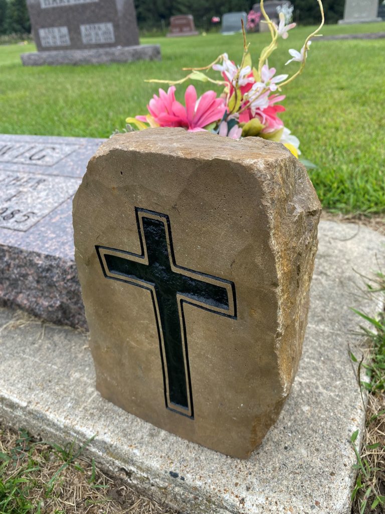 Double Sided Flower/Cross Engraved Stone – Saint Stone Company