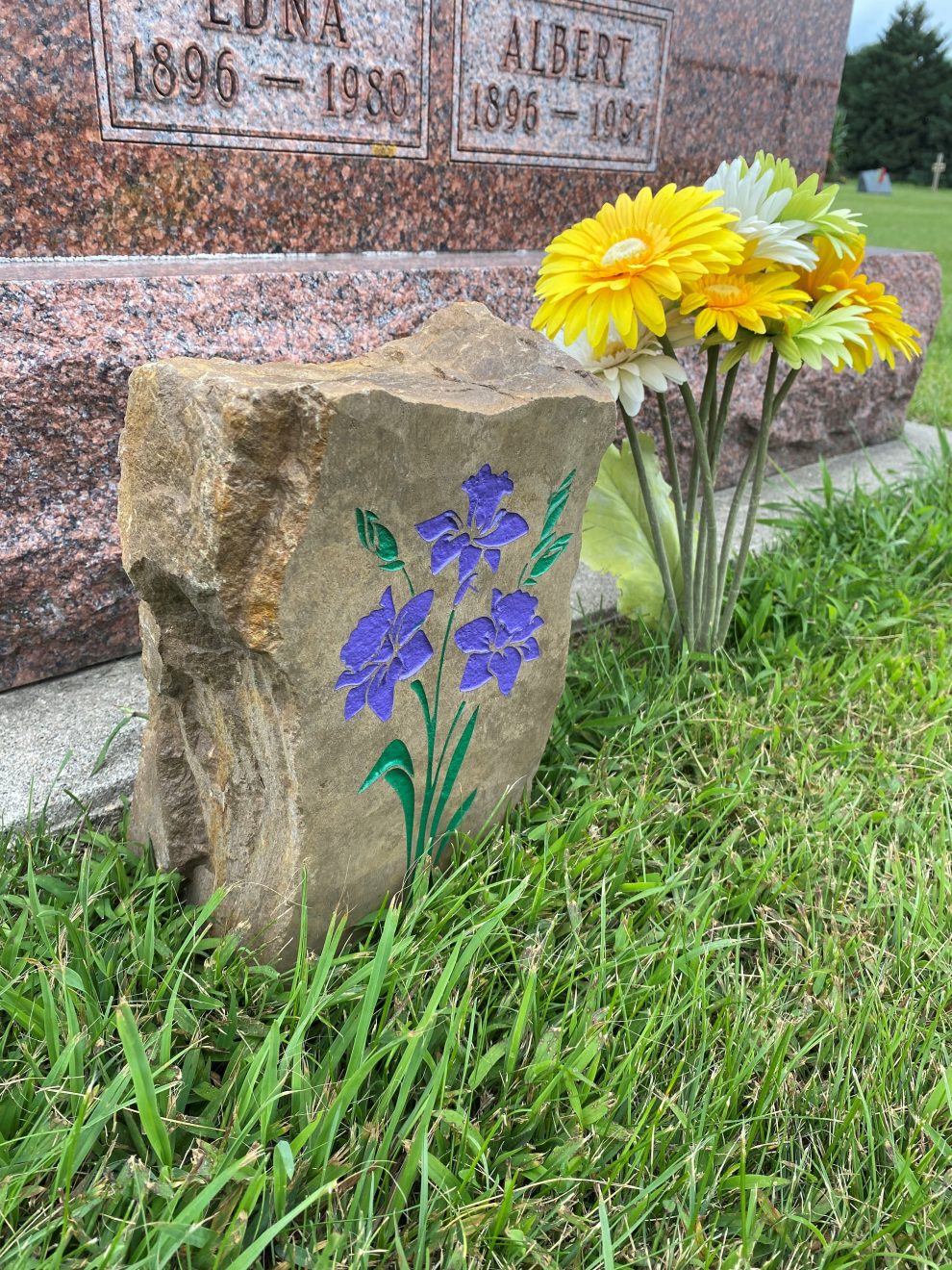 Flower Engraved Stone – Saint Stone Company