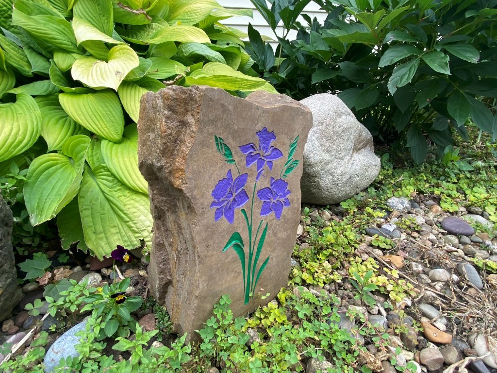 Double Sided Flower Engraved Stone – Saint Stone Company