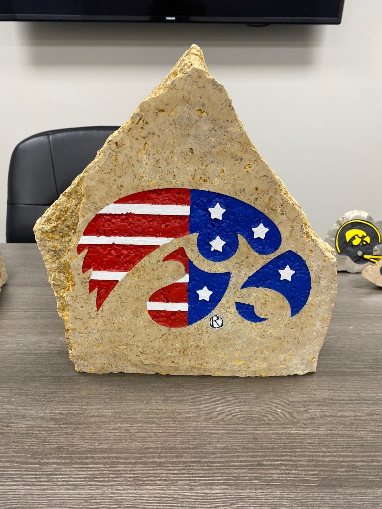 University of Iowa Patriotic Engraved Stone – Saint Stone Company